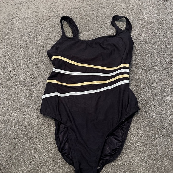 Delta Burke | Swim | Delta Burke Black One Piece Swimsuit With Yellow ...